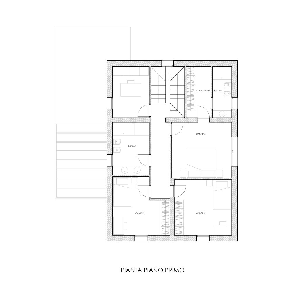 Pianta primo piano Casa Unifamiliare | Metrocubo